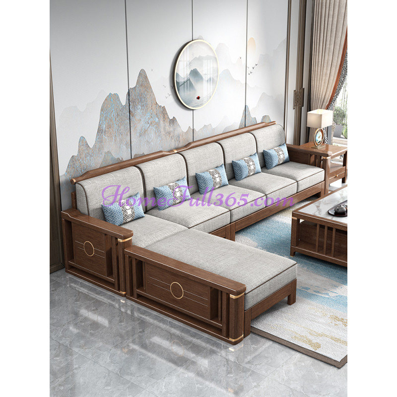 New Modern Chinese Solid Wood Sofa Set $1259.6 with High Quality